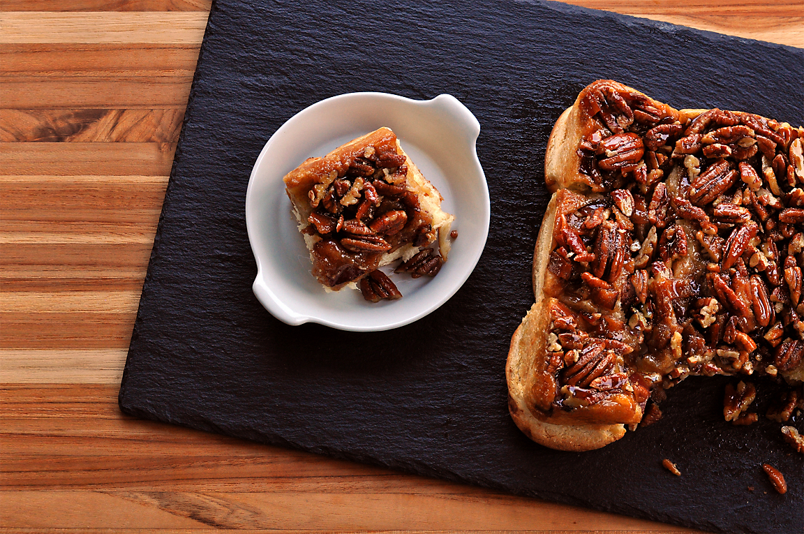 Bacon Pecan Sticky Buns with Maple Caramel Recipe – Center of the Plate ...
